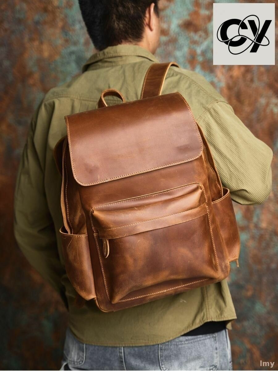 Винтажный рюкзак из натуральной кожи NASVA-lmy