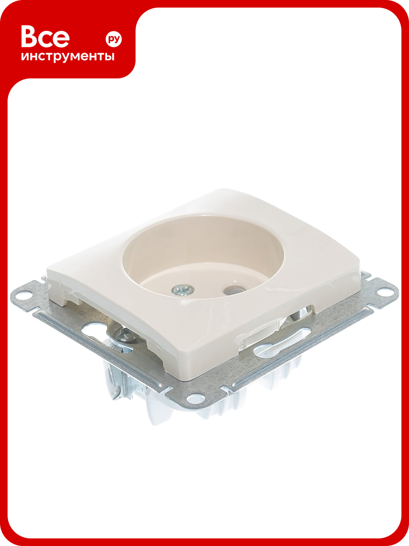 Механизм розетки Systeme Electric 1-м СП Glossa 16А IP20 без заземления, бежевый GSL000241, 250 В, для сетей