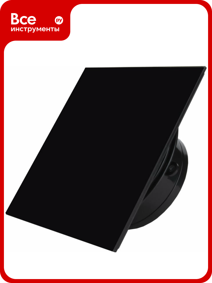 Вытяжной бесшумный вентилятор для ванной MMOTORS JSC ММР 100 стекло черный глянец, тонкий 0788