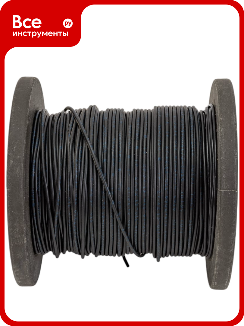 Провод ПУГВ Торкабель 0,5 черный 100м на катушке, для замены устаревшей алюминиевой проводки