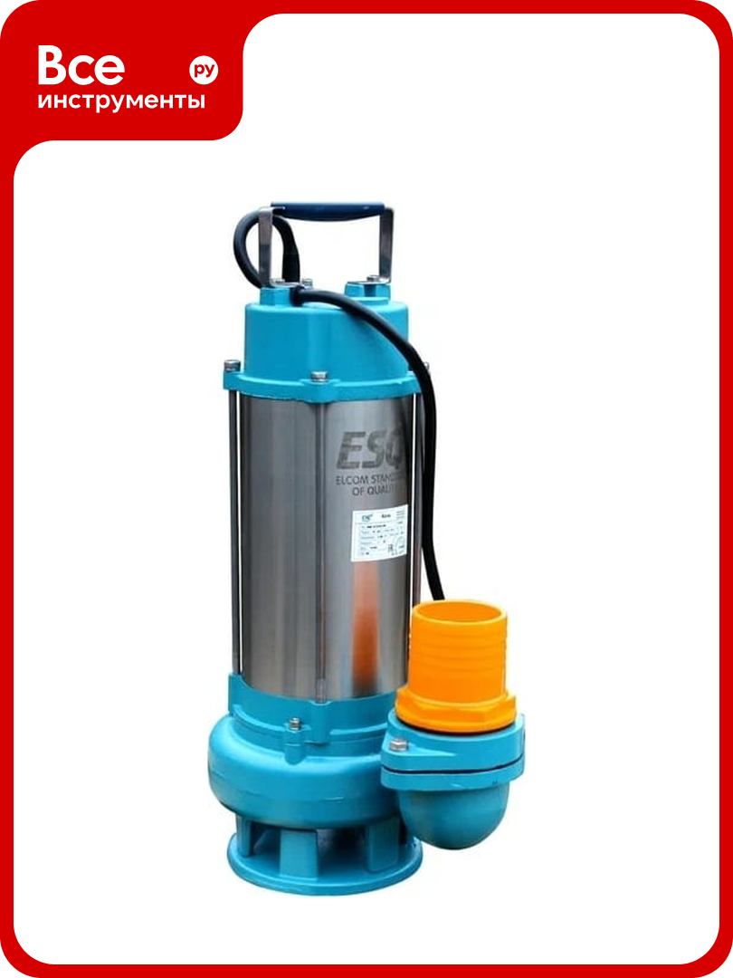 Насос ESQ гном 6-10-50/0.55-220-NF 02.31.216216, погружной дренажный для грязной воды, чугунная крыльчатка, защита