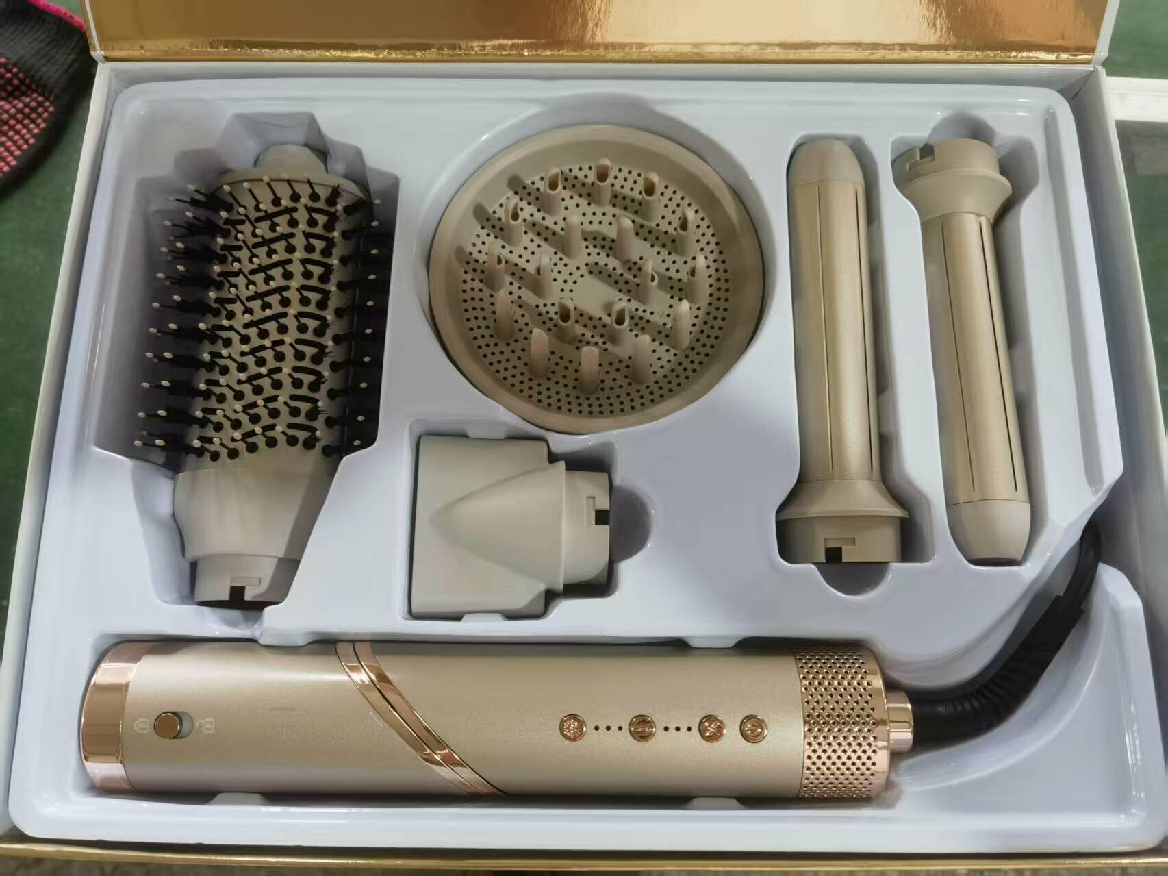 Фен-щетка, складной, многофункциональный, 5 в 1, с расческой, с горячим воздухом