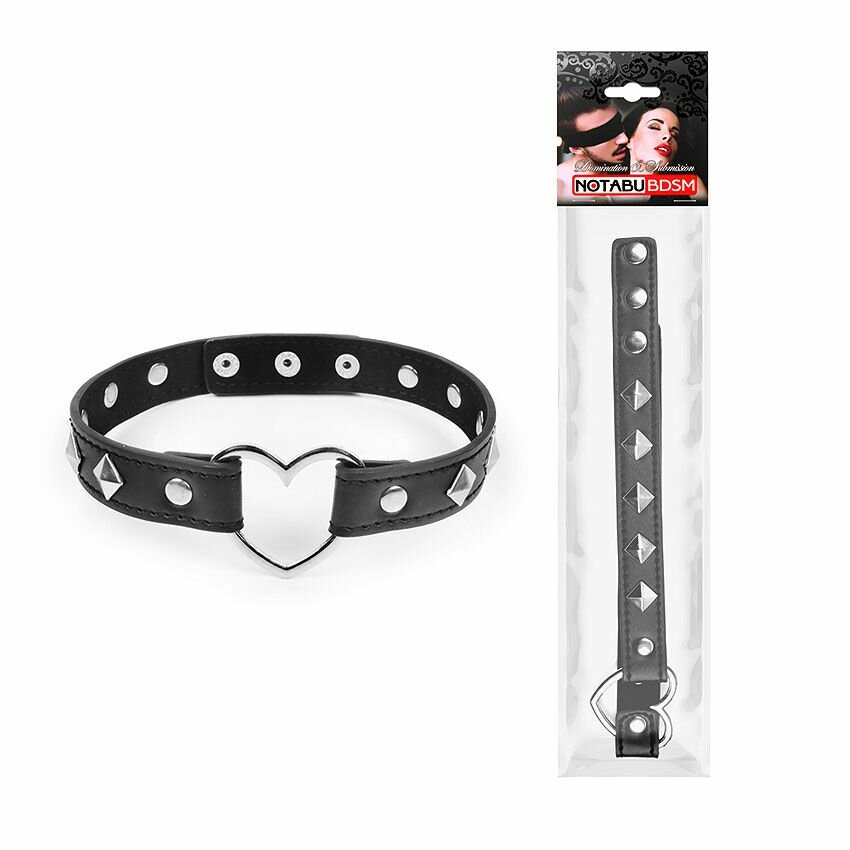 Ошейник «с любовью», Чокер для БДСМ игр, длинна 420 мм, унисекс, цвет чёрный