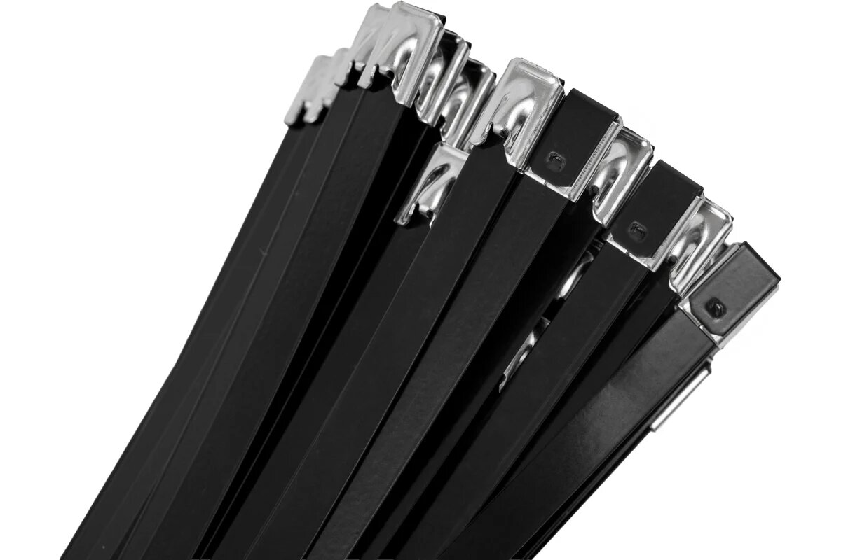 Gigant Стальные хомуты-стяжки нерж. с покрытием 7,9x300 мм 100 шт 123947 для монтажа труб