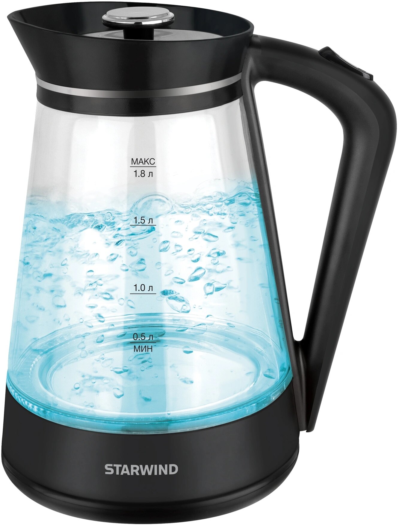 SKG2116 / Чайник электрический StarWind SKG2116, 1700Вт, черный и прозрачный