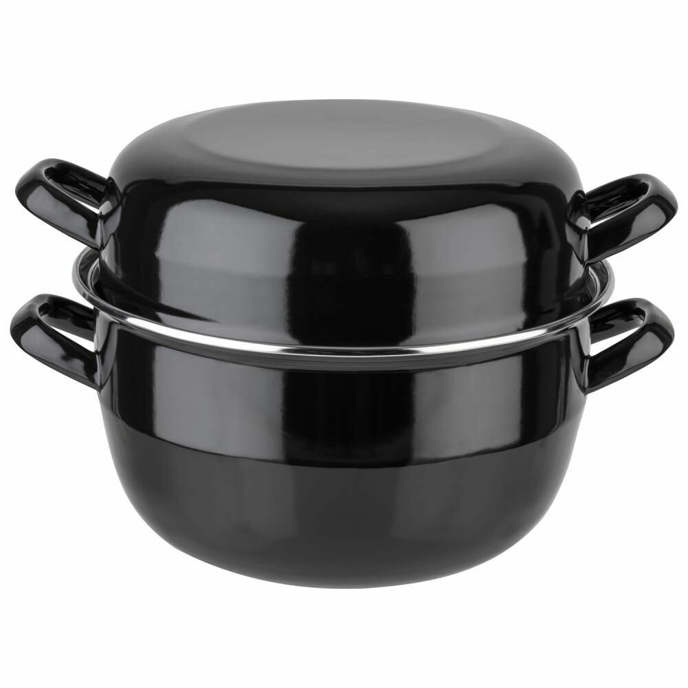 Кастрюля для мидий APS Mussel Pot Black Enamelled Sheet Steel 00627
