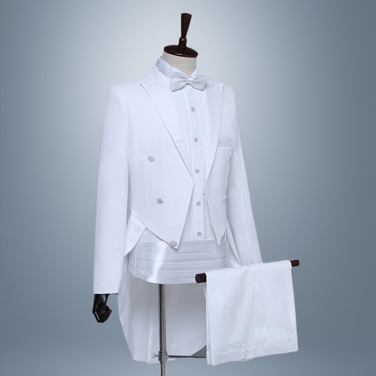 Смокинг, европейский, мужской, белый, для танцев