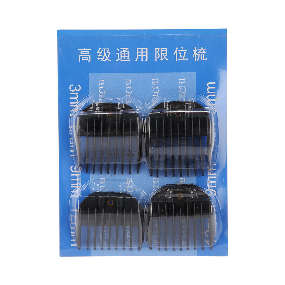 Набор из 4 направляющих гребней, черные запасные части для машинки для стрижки