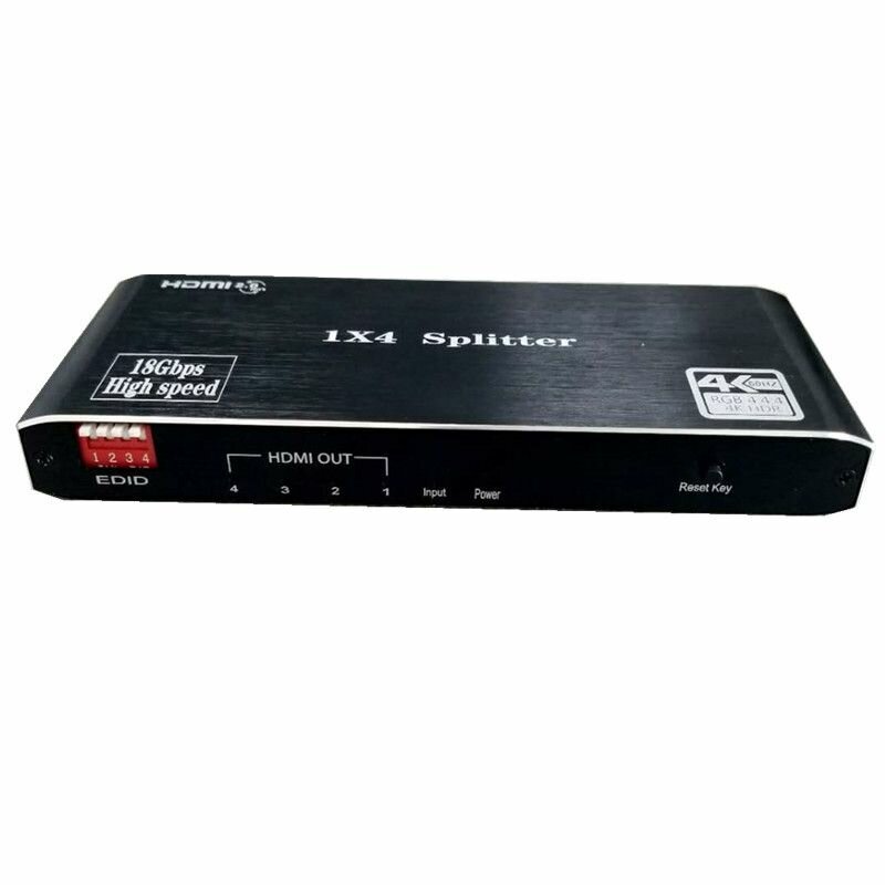 Сплиттер, Splitter HDMI 1-4 делитель 4k 60Hz, fullHD с блоком питания и функцией EDID 2.2