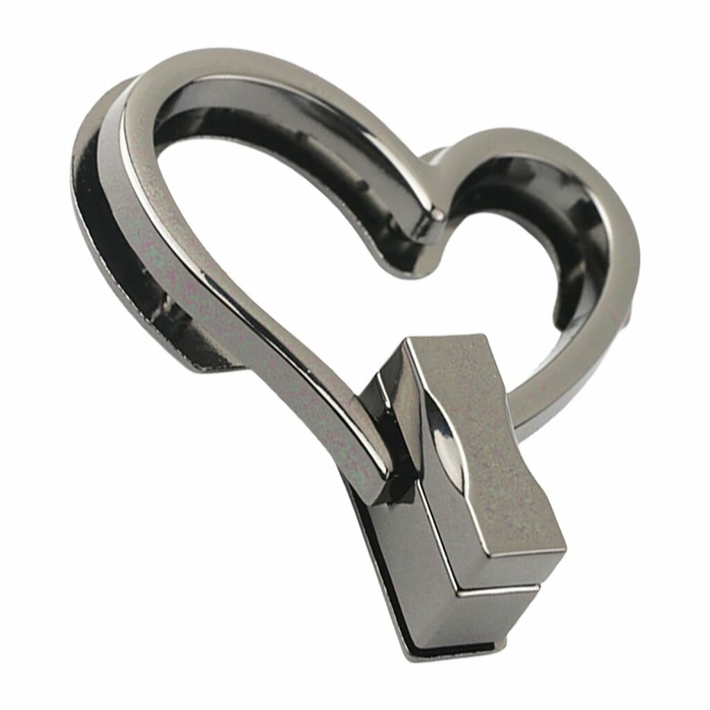 Металлическая пряжка для замка сумки в форме сердца с поворотным замком-черный