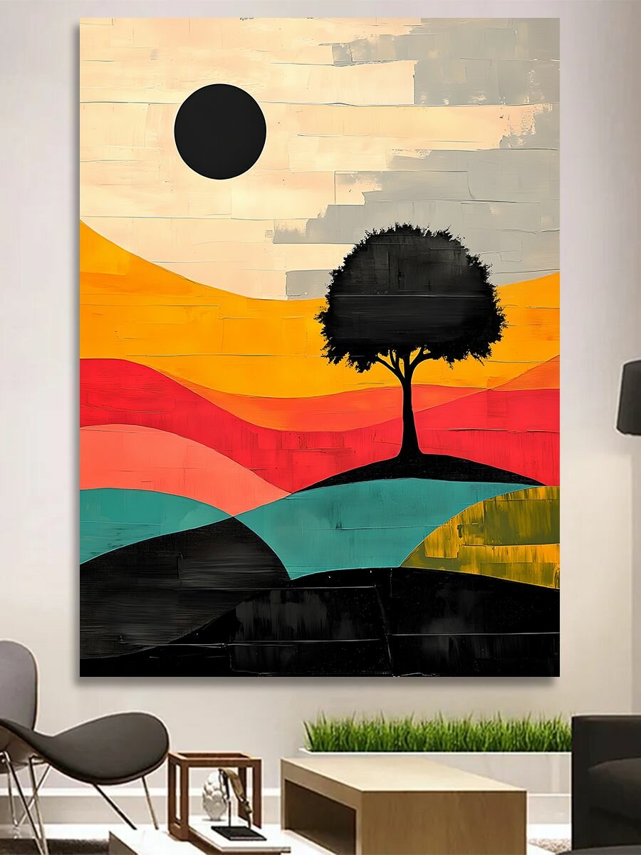 Картина / дерево, картина на холсте, пейзаж, 50х70 см.