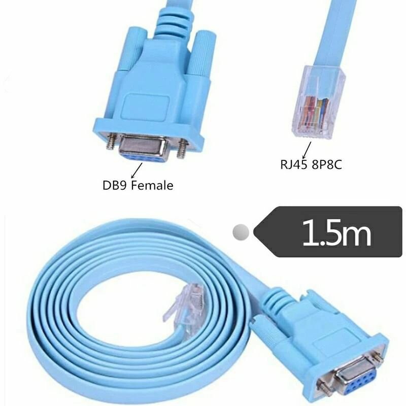 Для консольного кабеля Cisco RJ45 Cat5 Ethernet - RS232 DB9 COM-порт, последовательный, гнездовой, сетевой адаптер, кабель, синий, 1,8 м, 6 футов