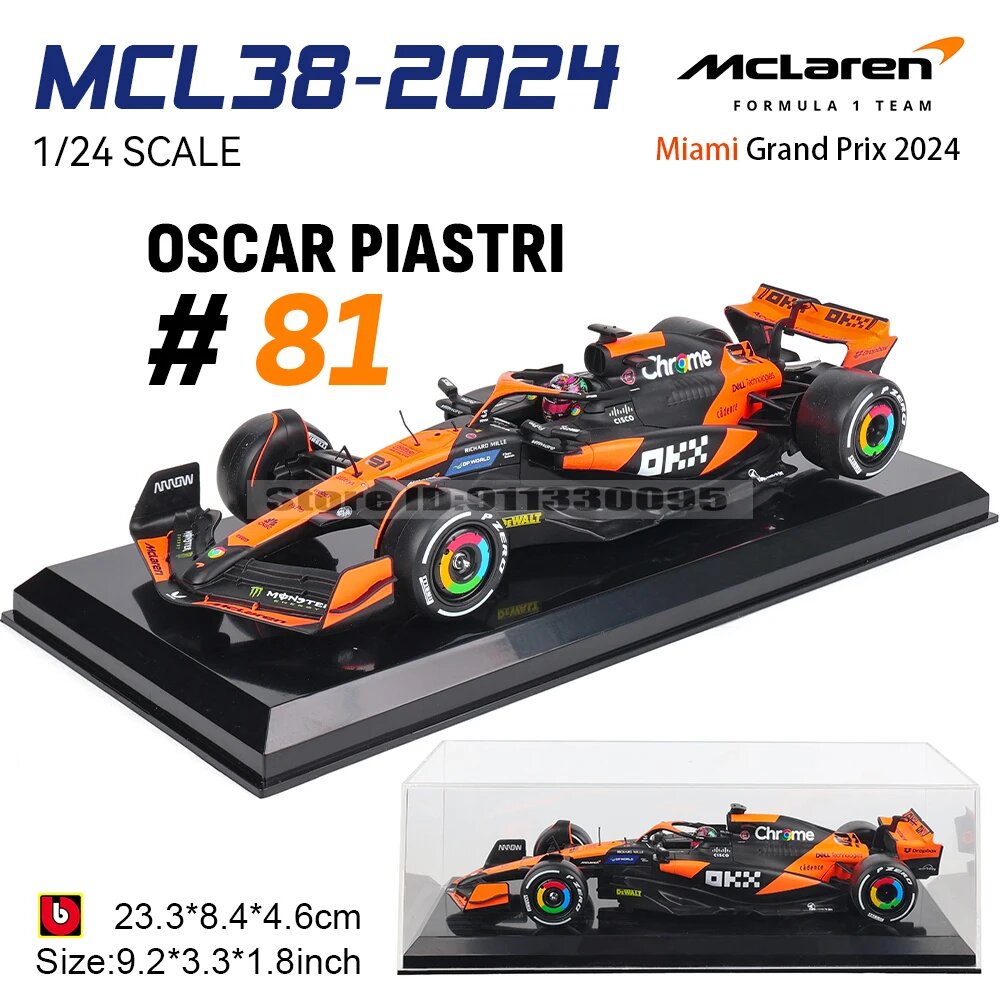 Модель McLaren MCL38-2024 Oscar Piastri #81 Miami Grand Prix 1:24