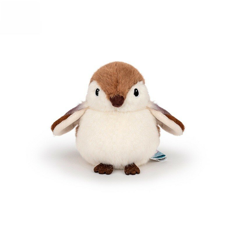 Soft bird stuffed animal for children gray bird plush toy gift for kids play and collecting