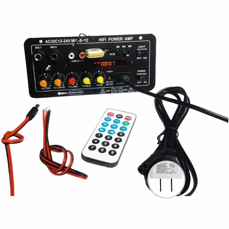 Плата цифрового аудиоусилителя D30 Bluetooth мощностью 30 Вт с сабвуфером американского стандарта-Черный-с дисплеем