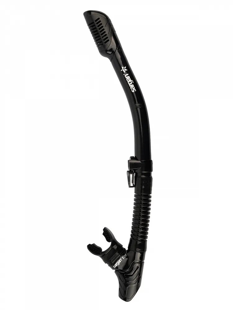 Трубка САРГАН "СОНОРА ЛАЙТ" сухая 2 клапана, черный силикон, черный