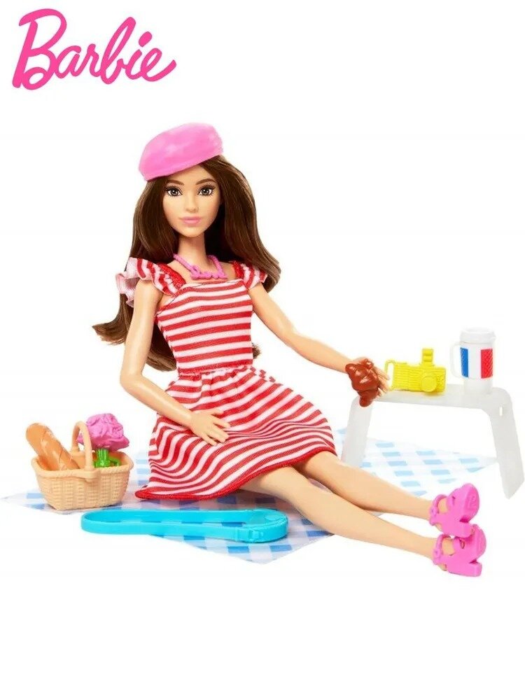 Кукла Barbie Pink Passport Путешествие в Париж, с аксессуарами, HWH99 разноцветный