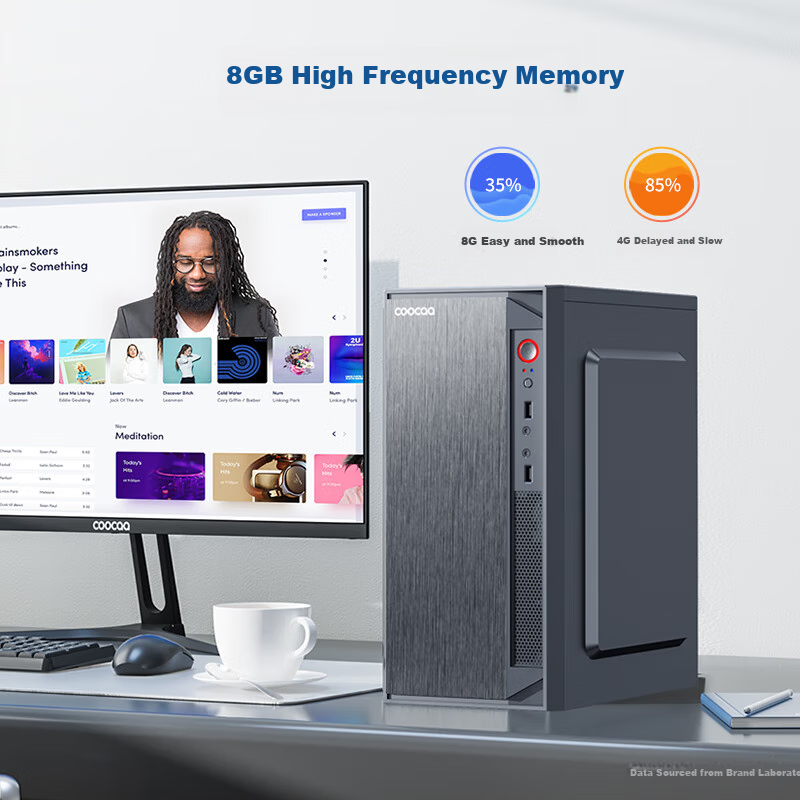 Coocaa Skyworth Computer Eight-core Desktop Commercial Office Computer Complete Set (AMD Eight-core A9 8G 256G M.2 WiFi) 23.8-inch Monitor