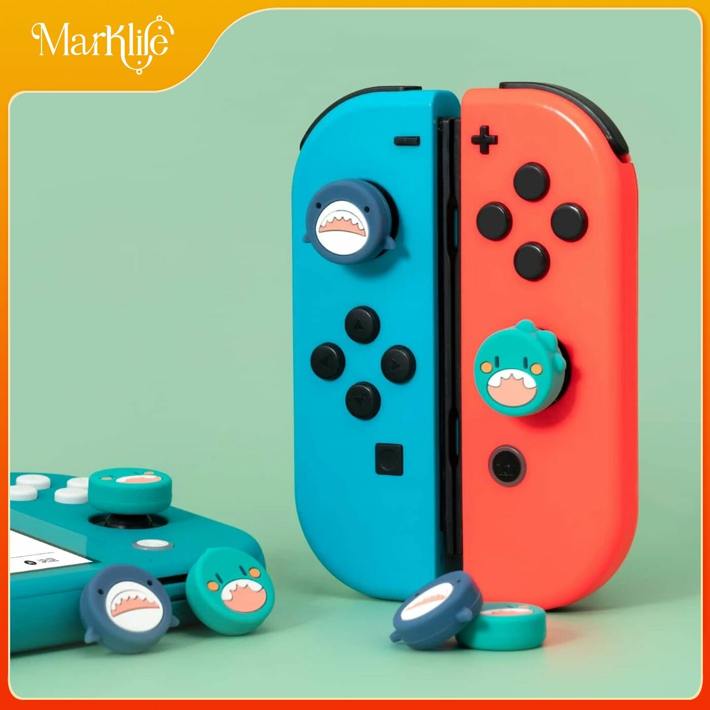 Силиконовые накладки на аналоговые стики для джойстика Nintendo Switch, Lite, Oled 4 шт(Антискользящие насадки / Thumb Grips / на геймпад контроллер Нинтендо Свитч)