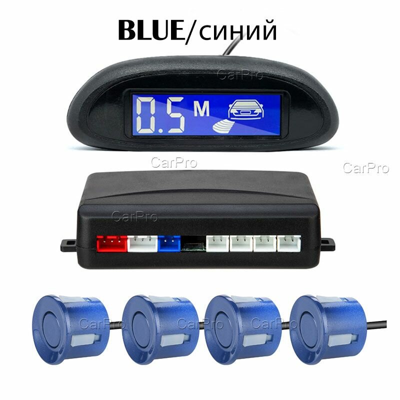 Парктроники датчики парковки на автомобиль 4 шт с дисплеем