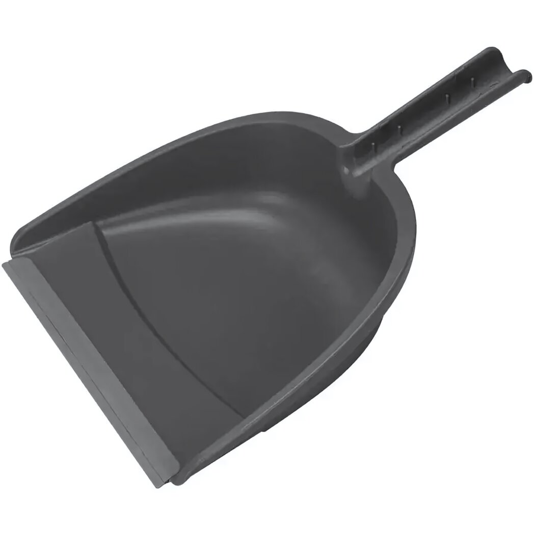 Совок пластиковый для уборки, темно-серый, эргономичная ручка с противоскользящим покрытием