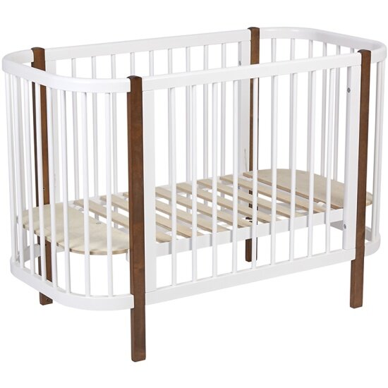 Кроватка Polini kids Simple 350, белый-дуб крафт