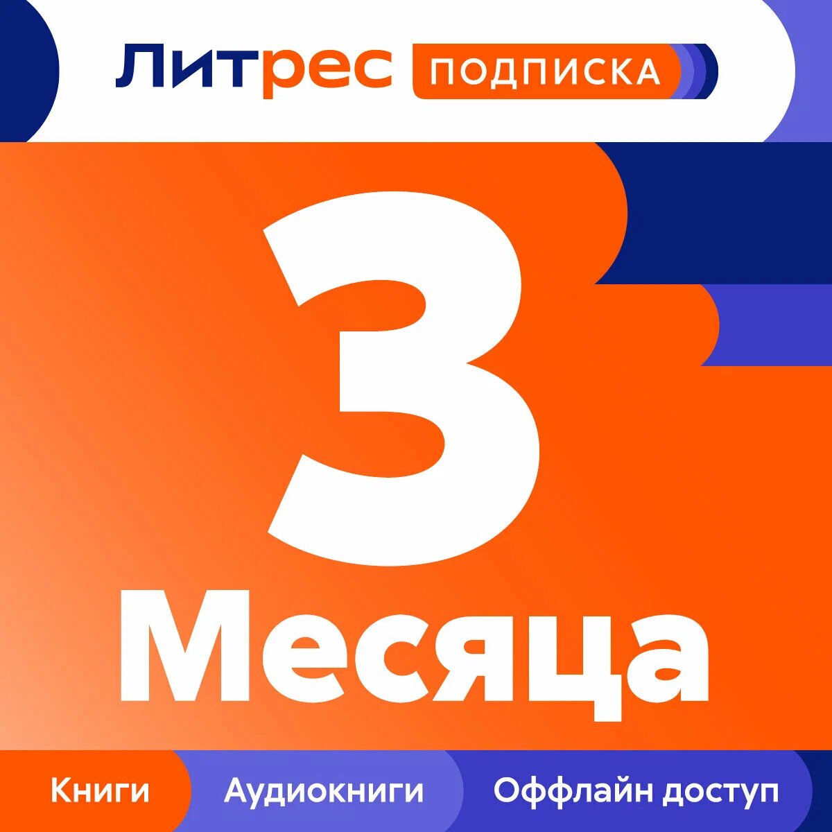 Подписка на книги ЛитРес Подписка 3 месяца (цифровой код/электронный ключ)