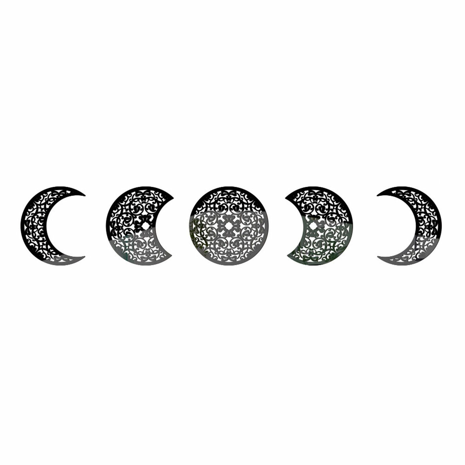 Акриловая зеркальная наклейка на стену с трехмерным изменением фазы Луны в честь праздника Ид аль-Фитр JM919-черный