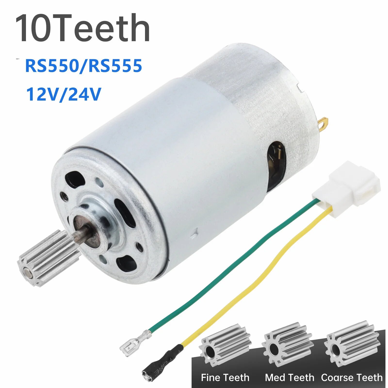 Двигатель постоянного тока ChgImposs RS555 10 зубов 24В 12000RPM Medium Gear, 24 В