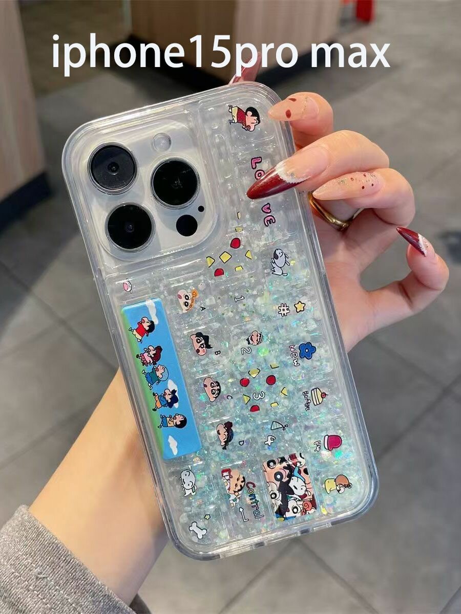 Чехол Soft Touch Liquid Sand, для iPhone 15, светящийся, защита от ударов, TPU+PC, голубой
