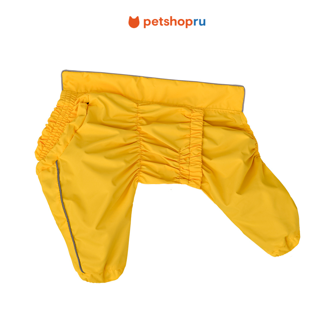 Yami-Yami одежда Дождевик для собак, желтый, на гладкой подкладке, Французский бульдог, спинка 32-34 см