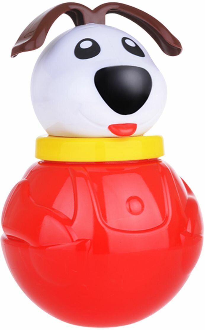 Детская музыкальная кукла "Неваляшка Пёс Дружок" малая, игрушка качалка ванька-встанька со звуком для детей