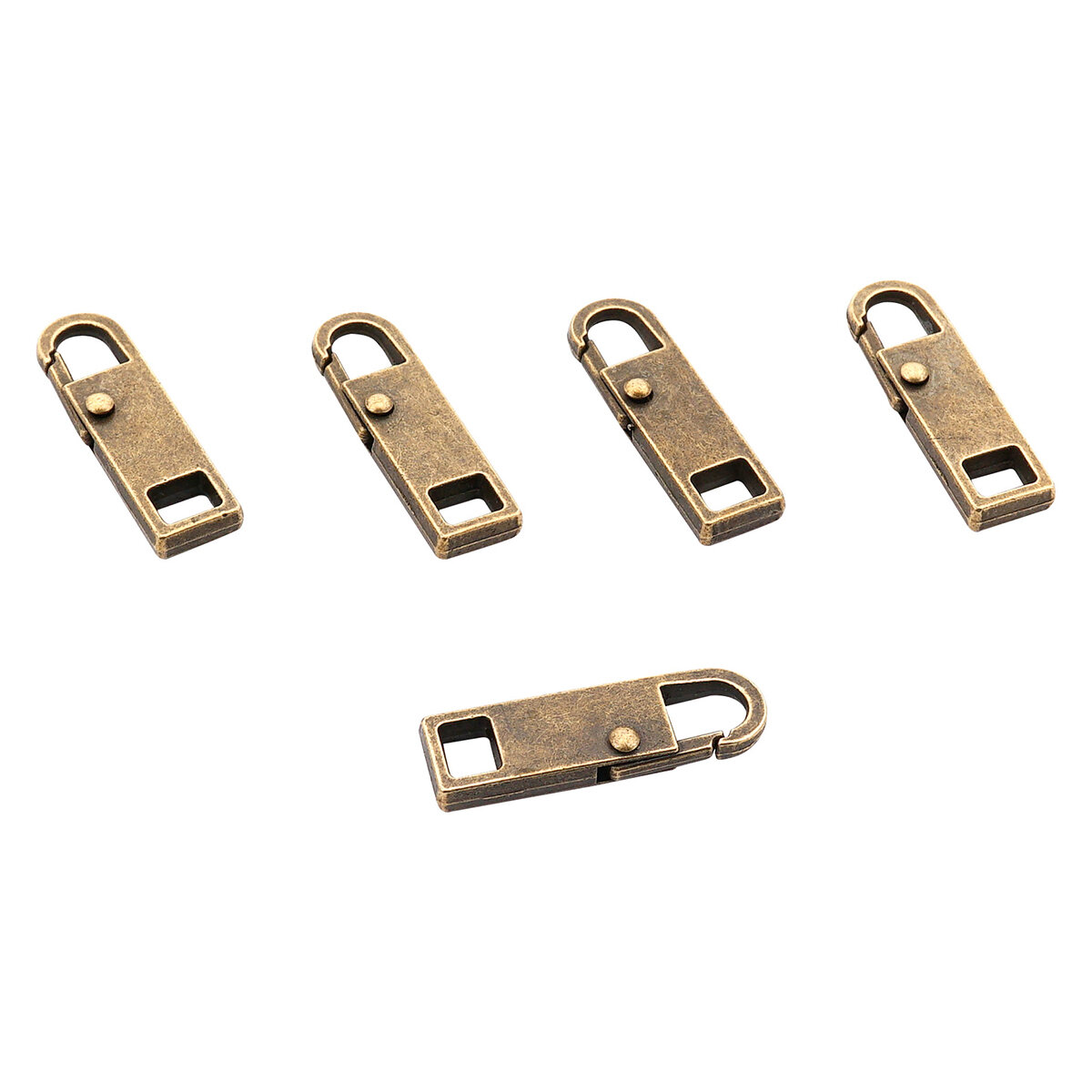 Пуллер для молнии с карабином 30*8 мм, 5 шт, металл, Айрис (старая латунь)
