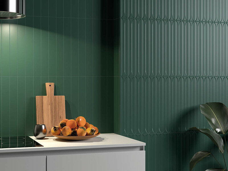 Керамическая плитка Equipe Hopp Laurel Green 31248 настенная 5х40 см зеленый