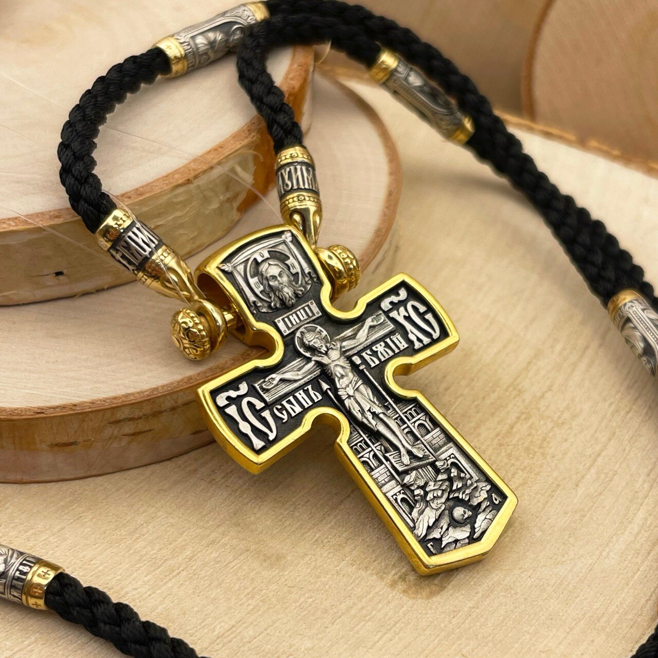 Комплект украшений, серебро, 925 проба, золочение, оксидирование, чернение