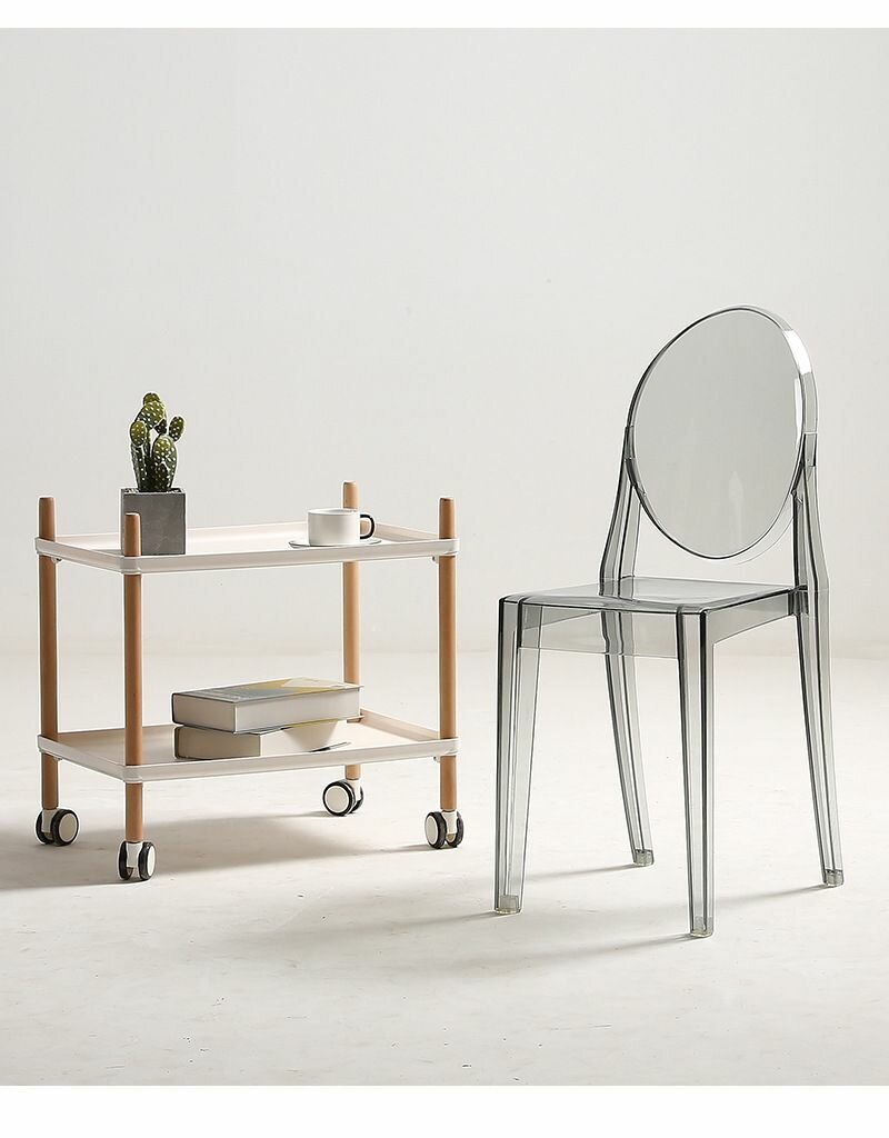 Прозрачный акриловый стул со спинкой для дома, кухни, гостиной и спальни