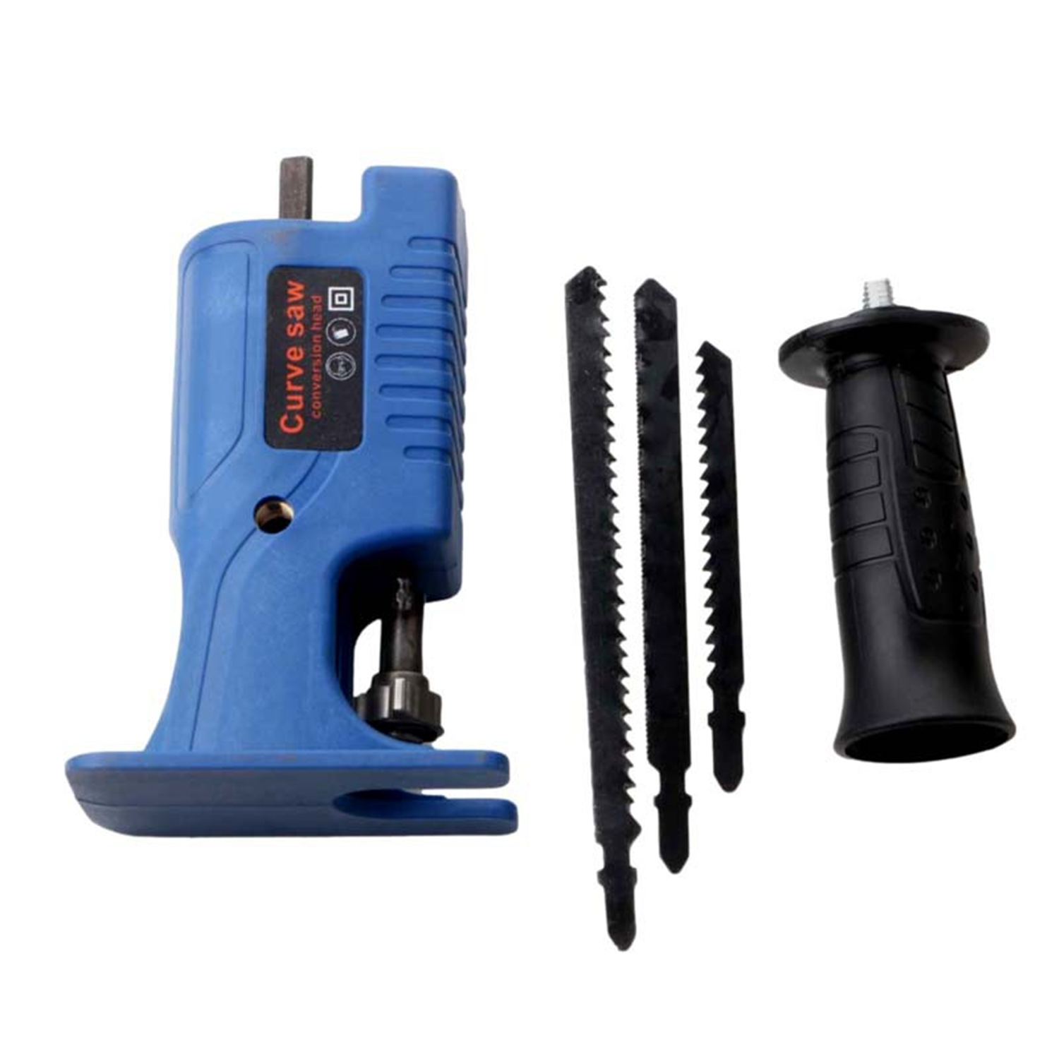 Адаптер для реципроцирующего пила Электрический дрель Модифицированный пила Приспособление Конвертер электрической дрели в реципроцирующую пила с Замещающий пила Резак Инструмент для дерева/ПВХ/металл Материал: ABS+металл Цвет: синий Количество пил: