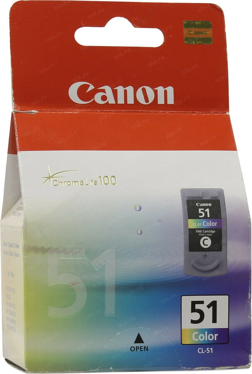 Картридж струйный оригинальный Canon CL-51 комплект черный, пурпурный, желтый, голубой 412 стр. для Canon (1501104)