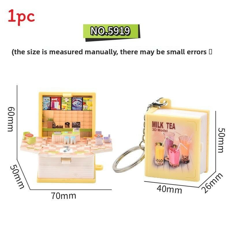 3d pop up scene toy book keychain with panda design for mind relaxation and gift for teens style 26