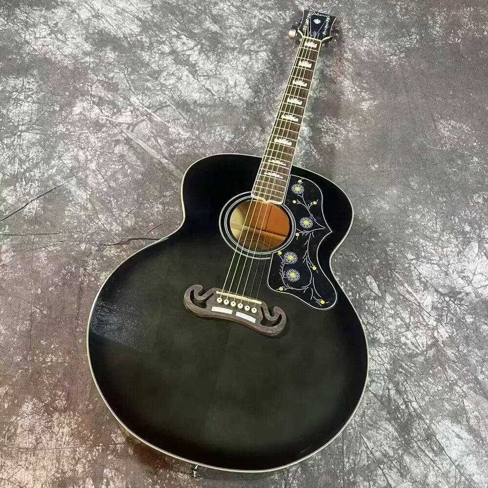 Фолк-гитара Gibson sj200 guitar face single, 42-дюймовая, Постепенно черный.