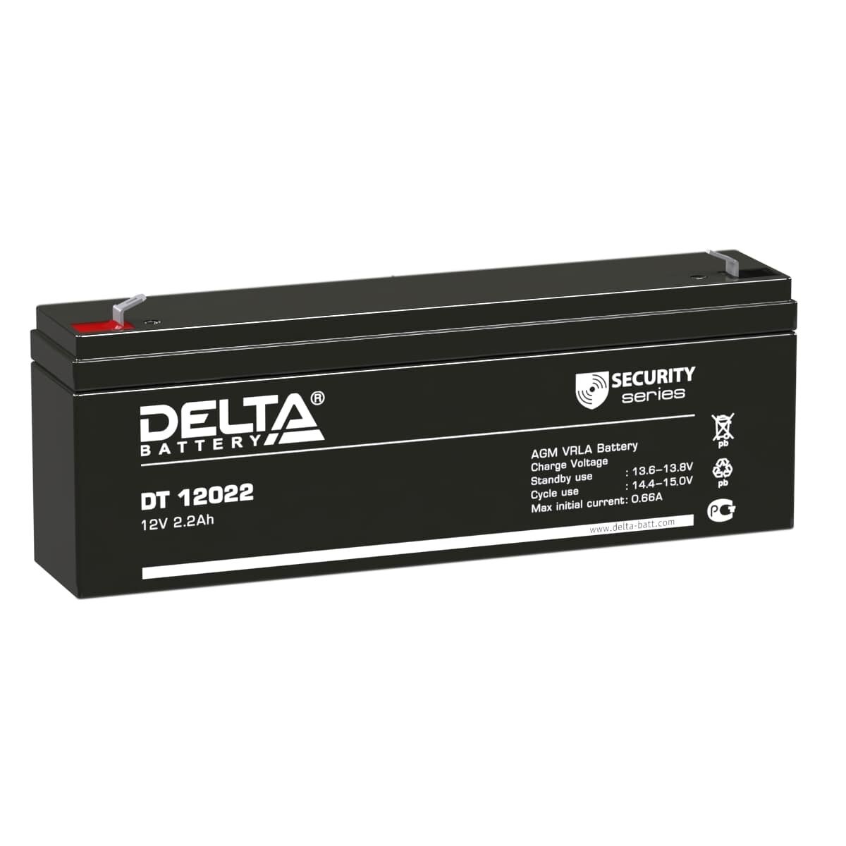Аккумулятор DELTA DT 12022 (12В 2.2Ач 177х33х60мм)
