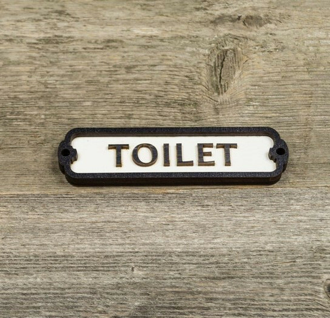 Вывеска винтажная, табличка знак туалет из дерева / Деревянный знак на дверь