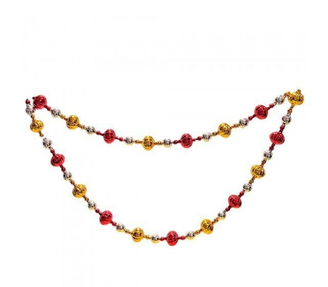 Игрушка на елку Бусы "Дольки" 120см, крупная бусина 25мм