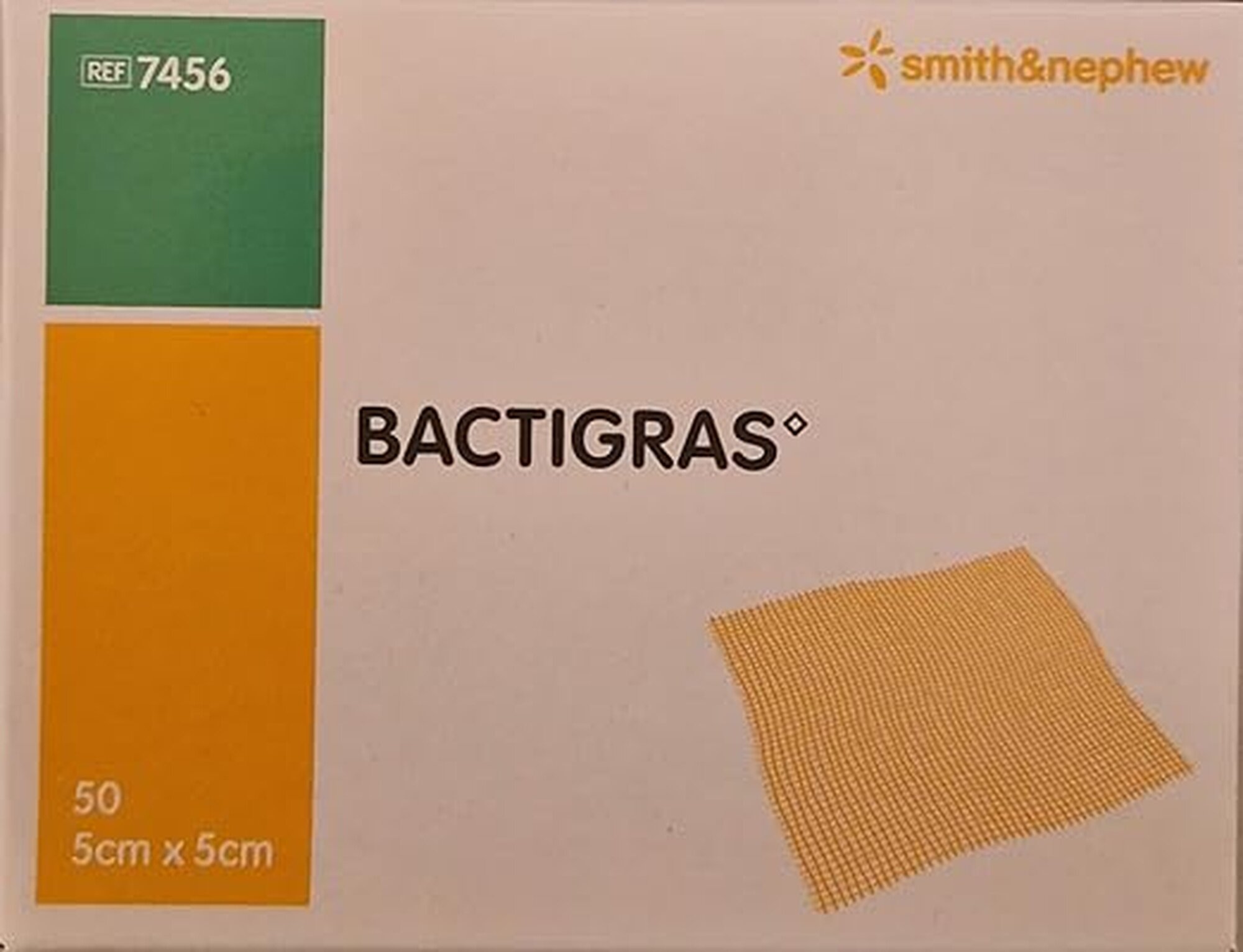 Пластырь Smith & Nephew Bactigras 7456 5 см x 5 см (упаковка 50 шт.)