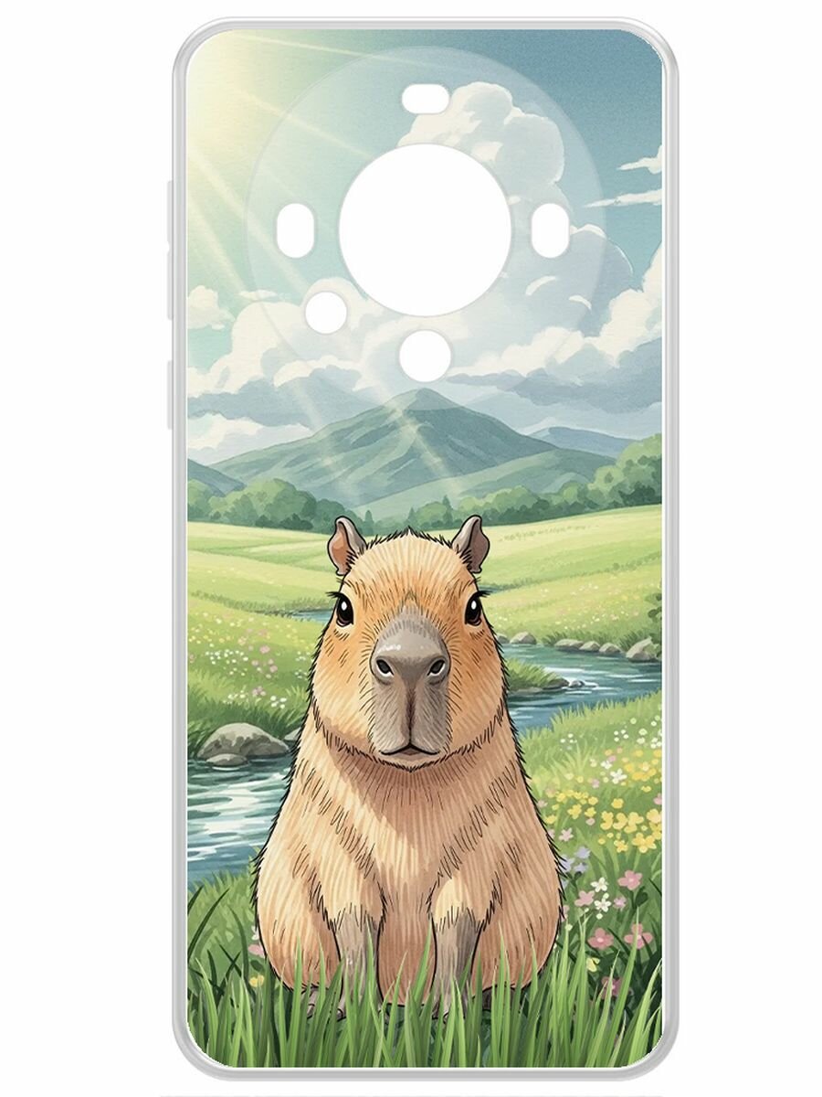 Чехол-накладка Krutoff Clear Case Капибара Миядзаки для Huawei Mate 60