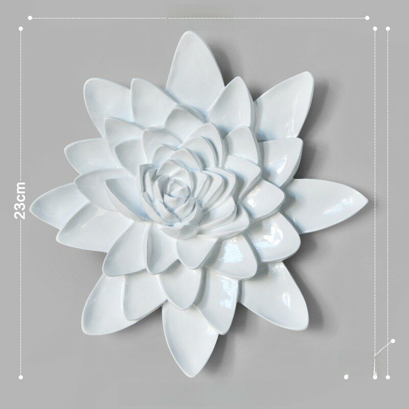 Luxurious resin lotus wall art for bedroom decor and stylish home accent lotus white 22cm