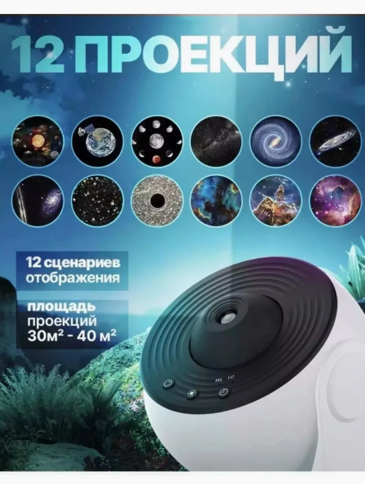 Проектор планетарий звездного неба, детский ночник со светодиодным звездным проектором