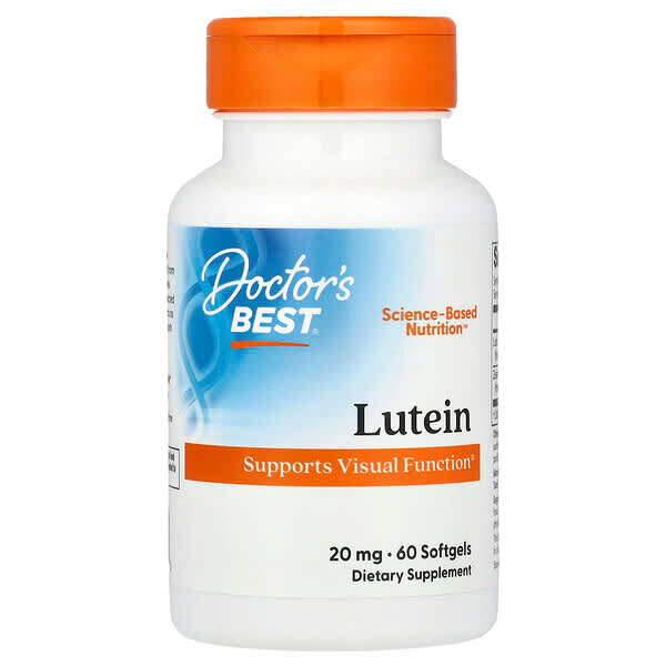 Лютеин с FloraGlo Lutein, Doctor's Best, 20 мг, 60 мягких таблеток