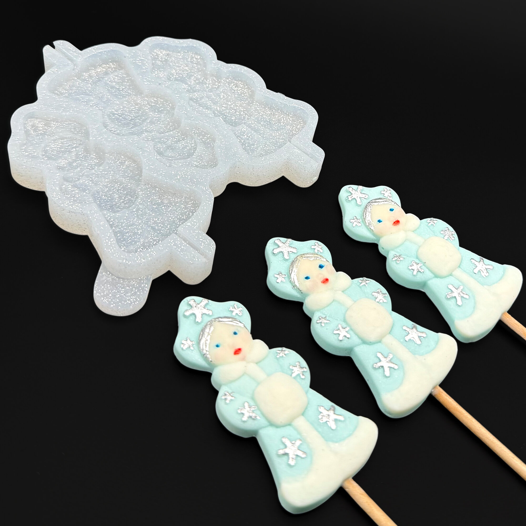 Силиконовая форма молд для леденцов и шоколада Снегурочка СССР