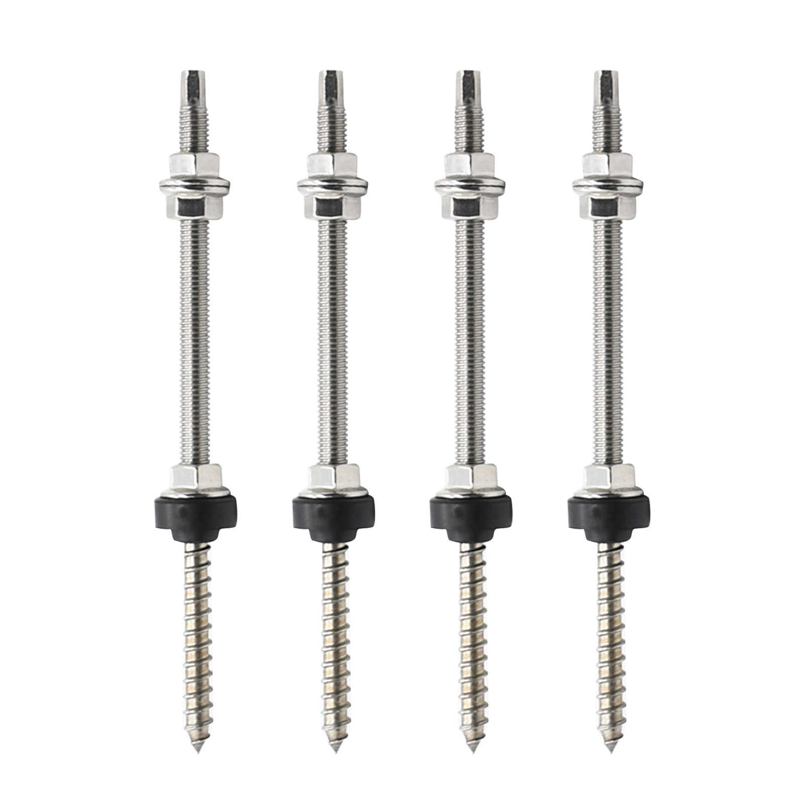 Фотогальваническая опора из нержавеющей стали с двойным винтом для дерева - 20cm, 4шт